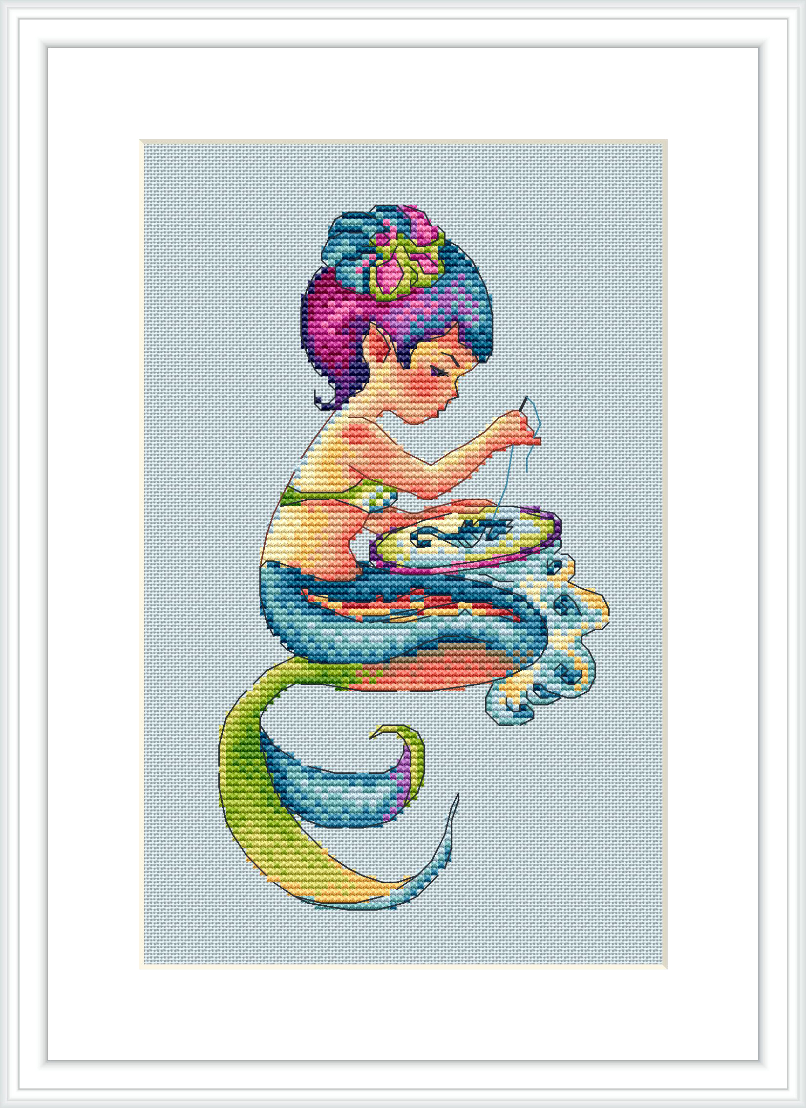 Mermaid Cross Stitch Pattern Embroidery Cross Stitch Pattern | Inspire ...