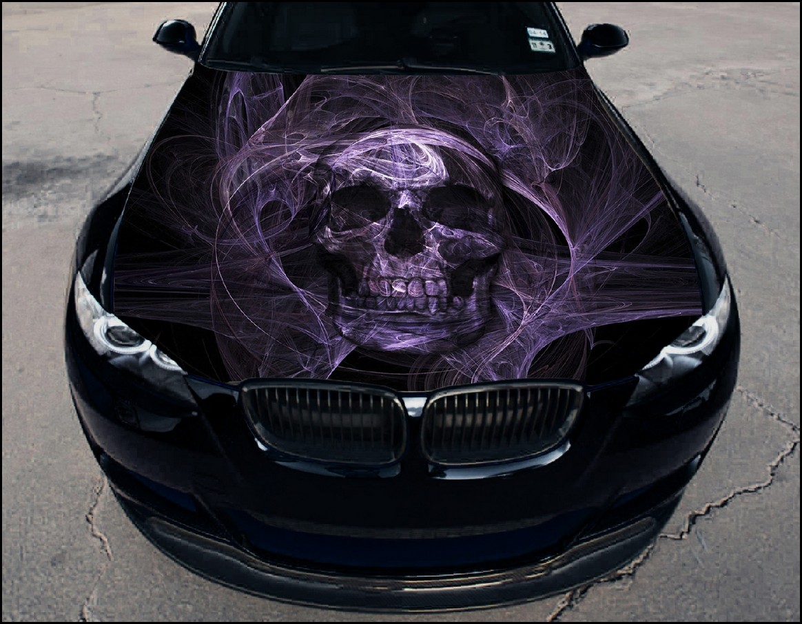 Vinyl Car Hood Wrap Full Color Graphics Decal Skull Death's | Inspire ...
