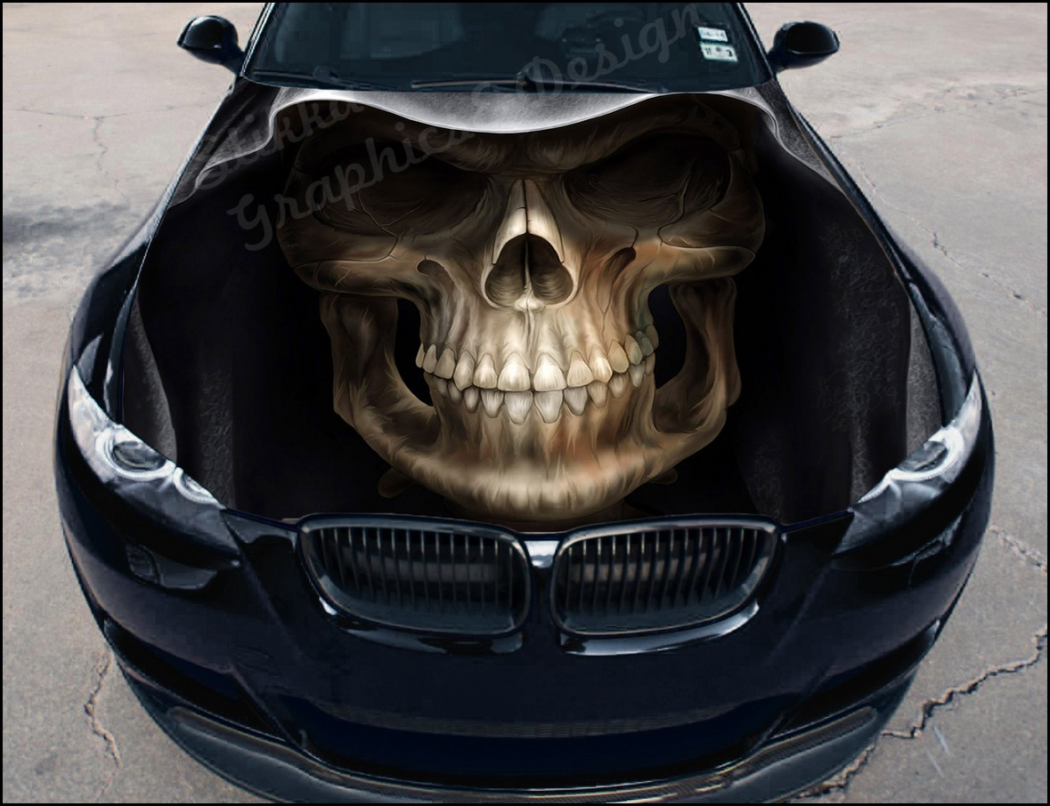 Vinyl Car Hood Wrap Full Color Graphics Decal Death Face Sku - Inspire ...