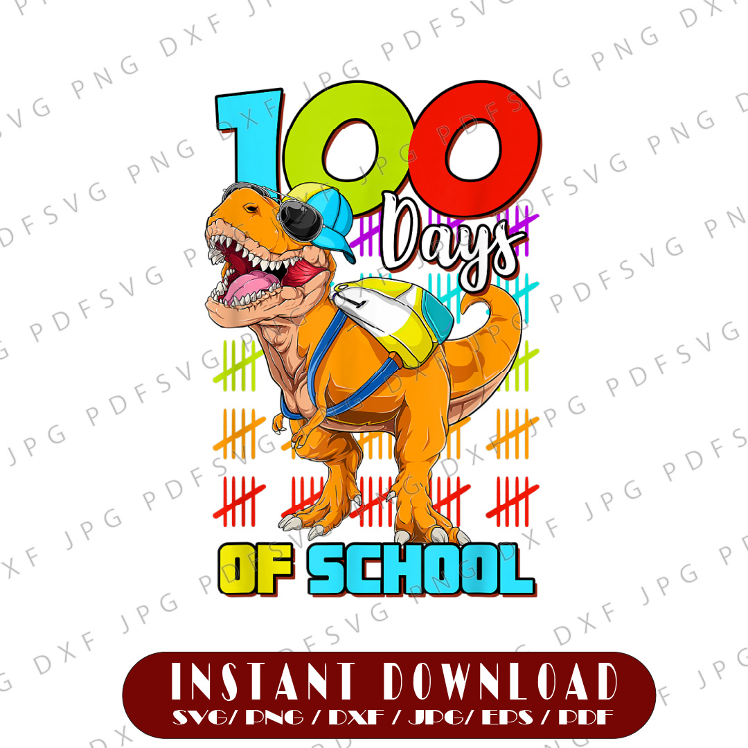 100 Days Of School Png, Dinosaur 100 Days Smarter png, 100th - Inspire ...