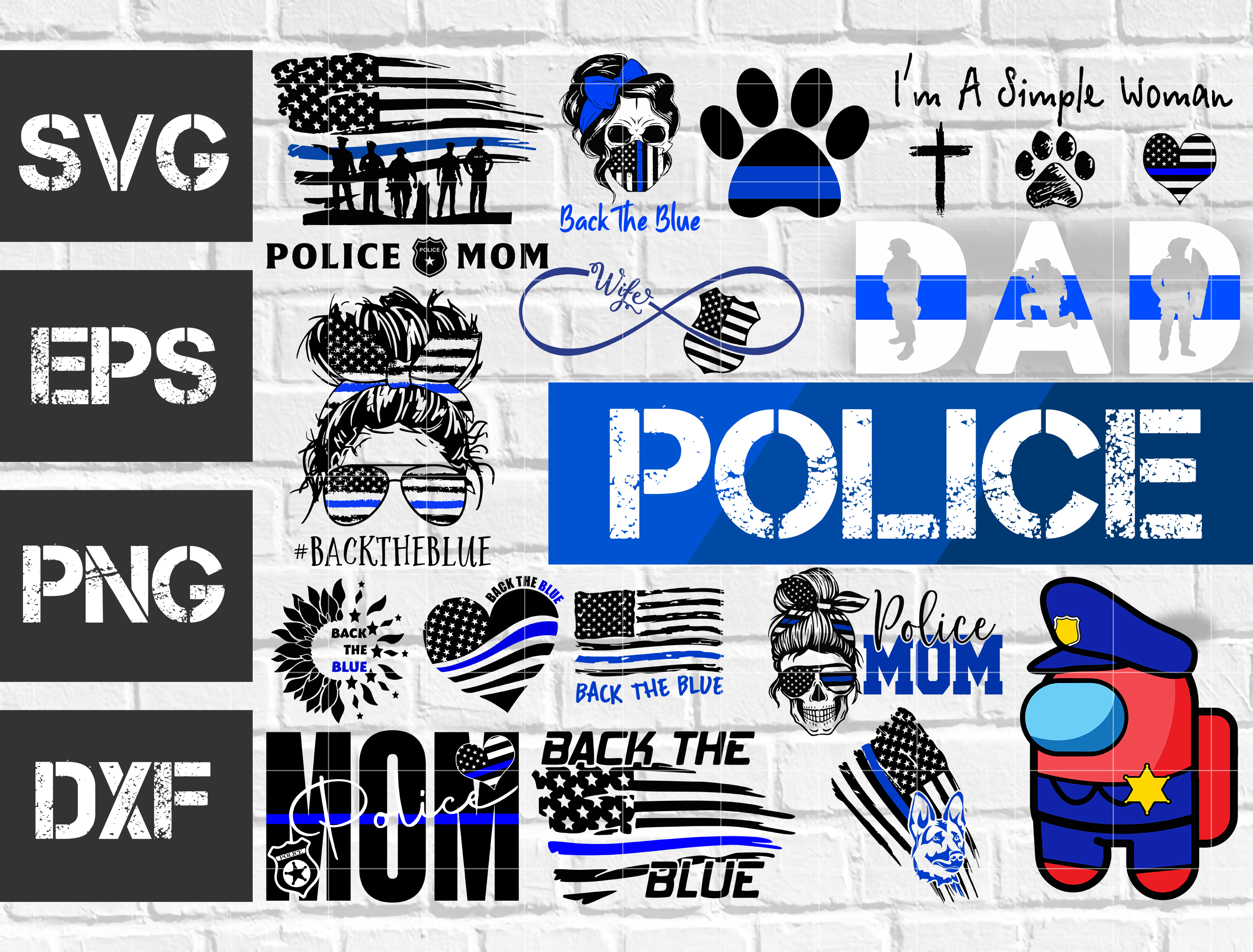 Police SVG bundle , back in blue svg dxf eps png , police f | Inspire ...