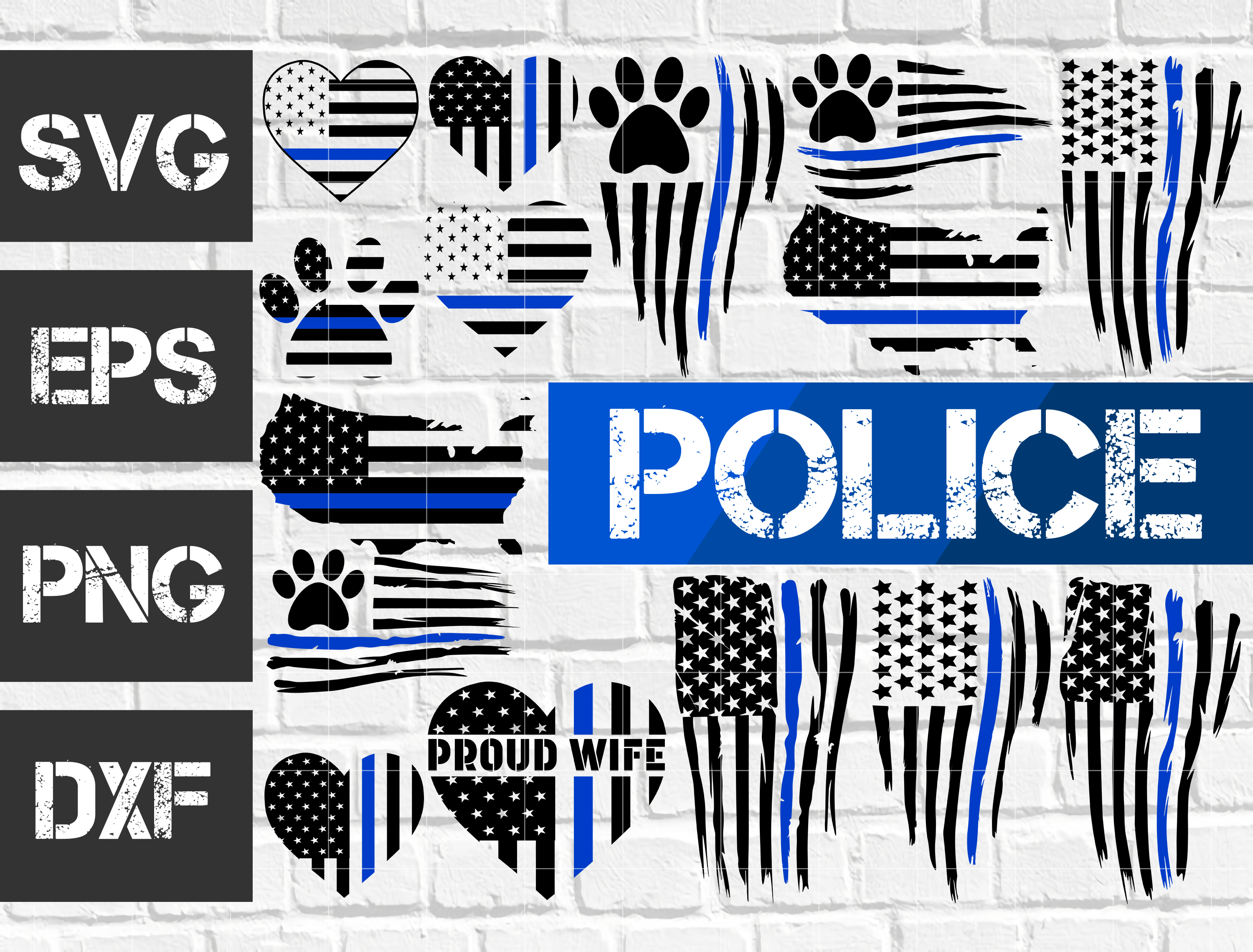 Police SVG bundle , back in blue svg dxf eps png , police f | Inspire ...