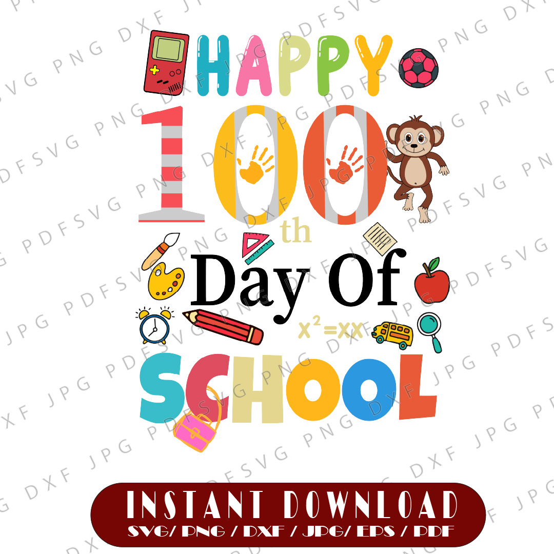 School Svg Png, Happy 100 Days svg, School Cut File, 100 Day | Inspire ...
