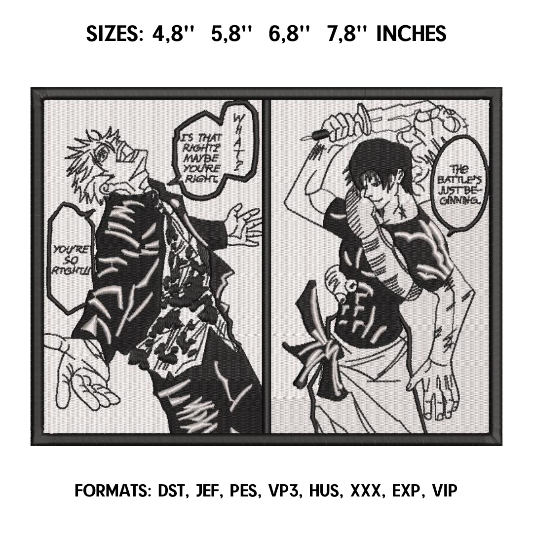 Gojo vs Toji Fushiguro _ Manga /Anime Embroidery Design/ Ani | Inspire ...