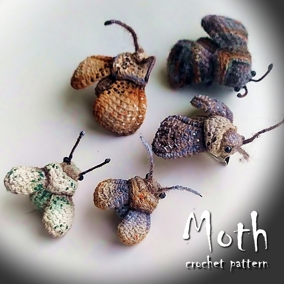 Crochet moth brooch pattern, cute crochet butterfly, insect | Inspire ...