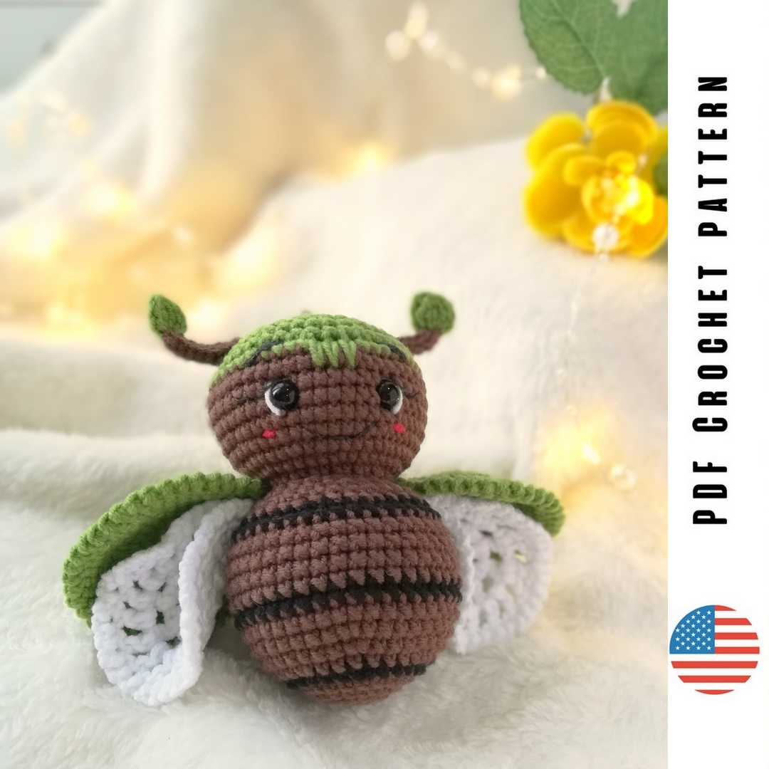 Crochet bug pattern, amigurumi insect tutorial little beatle - Inspire ...