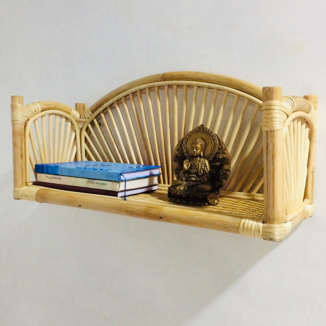 Natural Rattan Sunny Wall Shelf for Wall Decor | Inspire Uplift