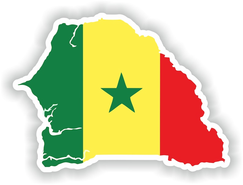 Senegal map Sticker Flag for Laptop Book Fridge Guitar Motor - Inspire ...