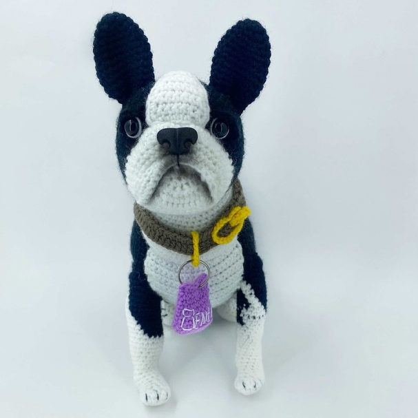 Boston terrier, puppy lovers, soft stuffed toy, white and b - Inspire ...
