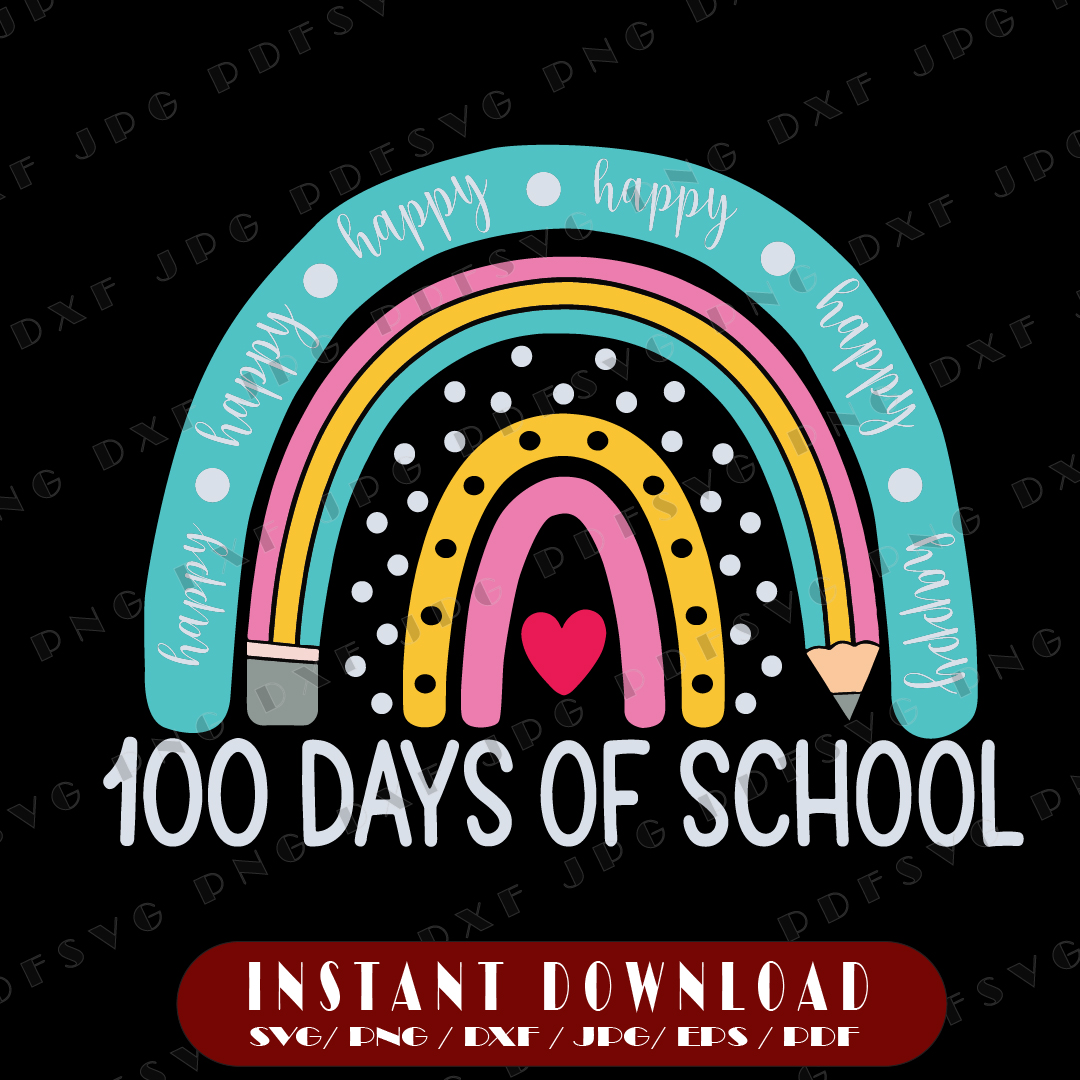 100 Days of School Rainbow Svg,Rainbow Pencil And Ruler, Sc | Inspire ...
