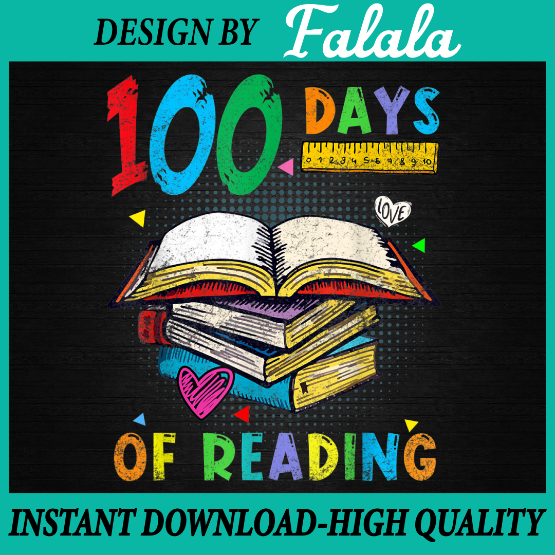 Happy 100 Days of School Reading Png, 100 Days In The Books, - Inspire ...