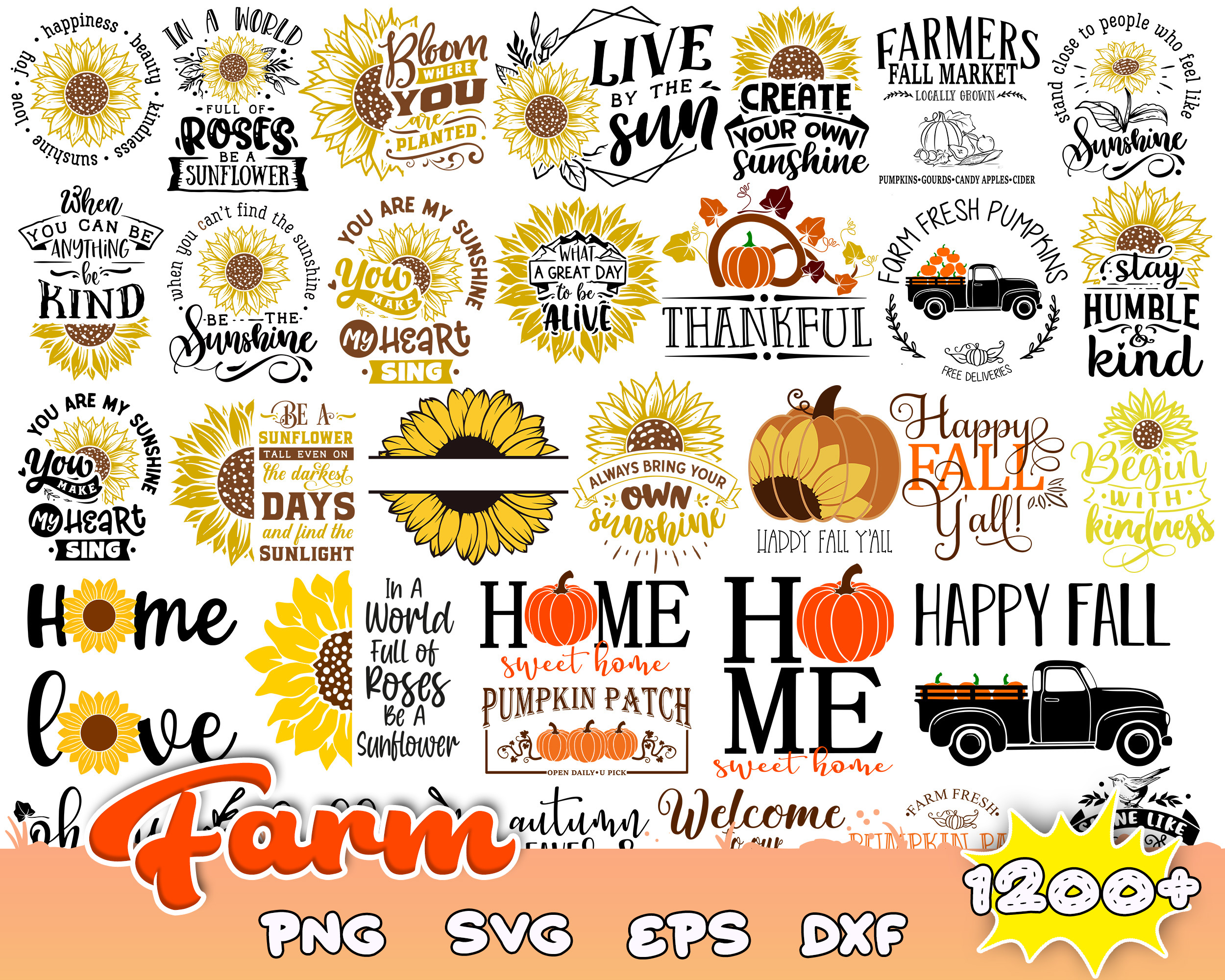 1200 Farm svg bundle, Farmhouse Sign svg, country svg, farm | Inspire ...