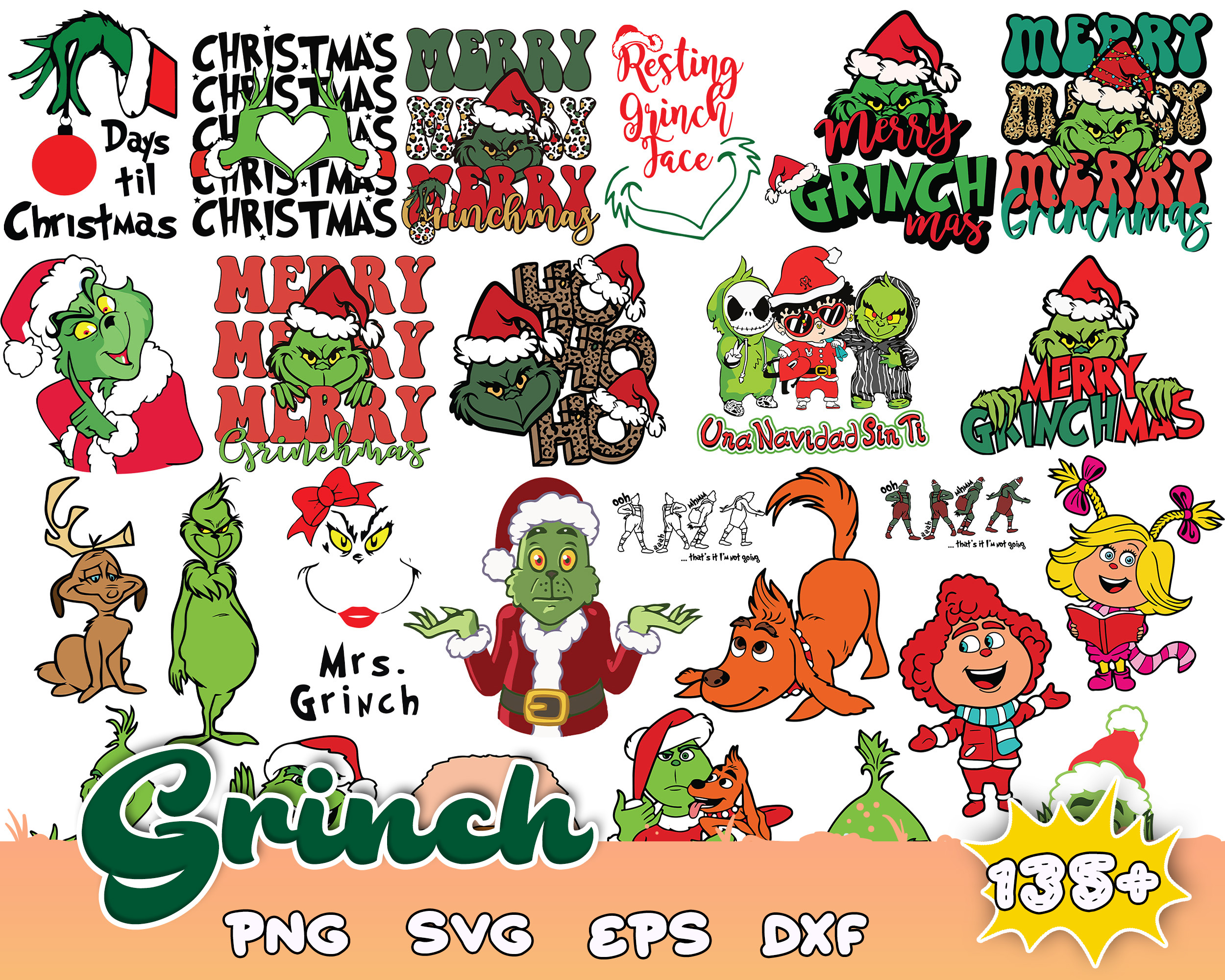 135 The Grinch Svg Bundle Layered Item, Clipart, Cricut, Dig | Inspire ...