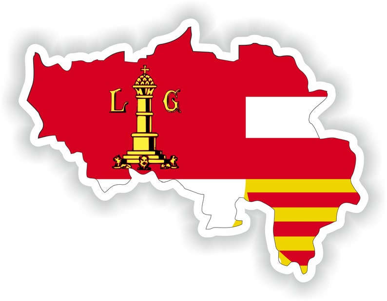 Liege Belgium map Sticker Flag for Laptop Book Fridge Guitar - Inspire ...
