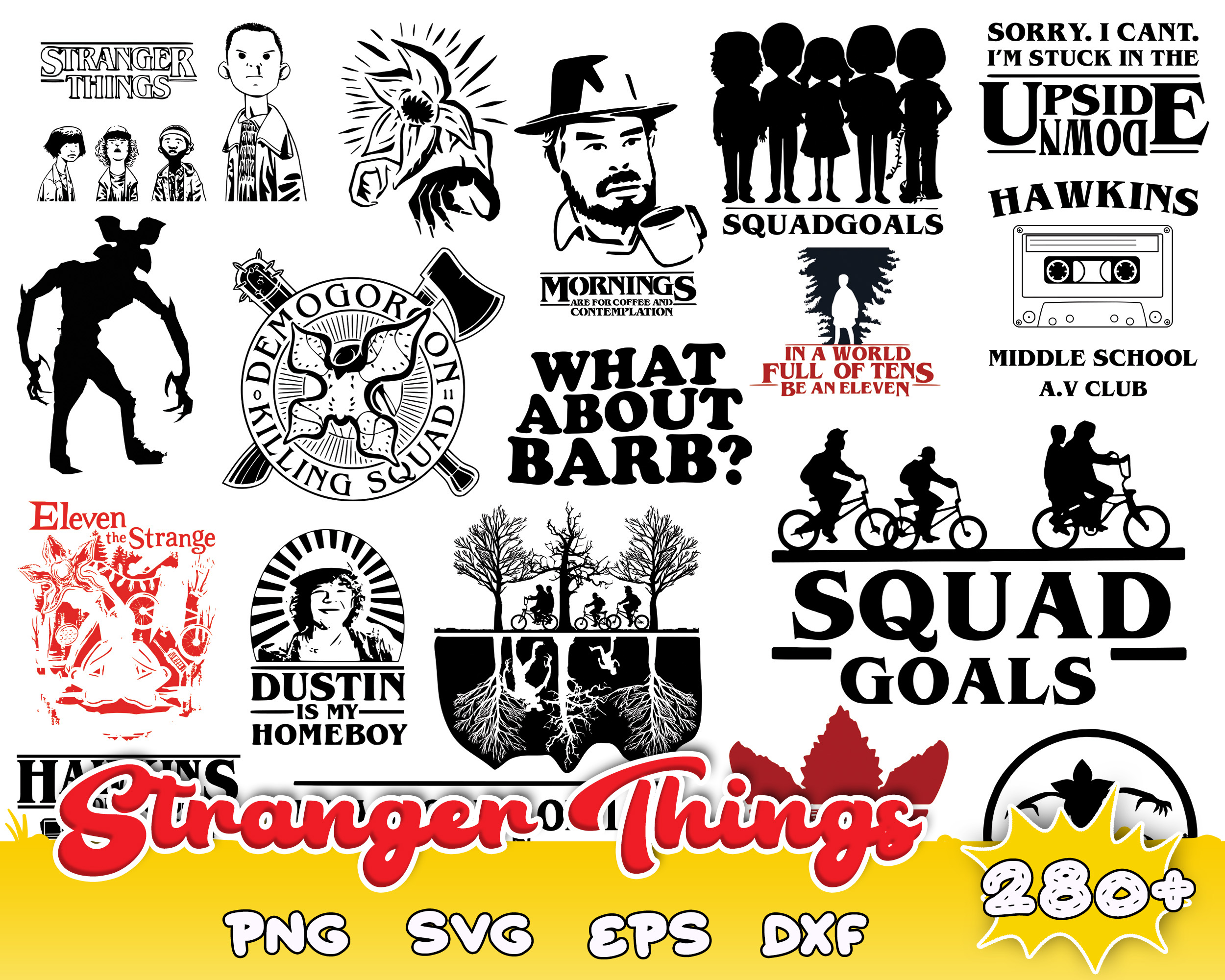 280 Bundle Stranger Things Silhouette SVG file, Stranger Thi | Inspire ...