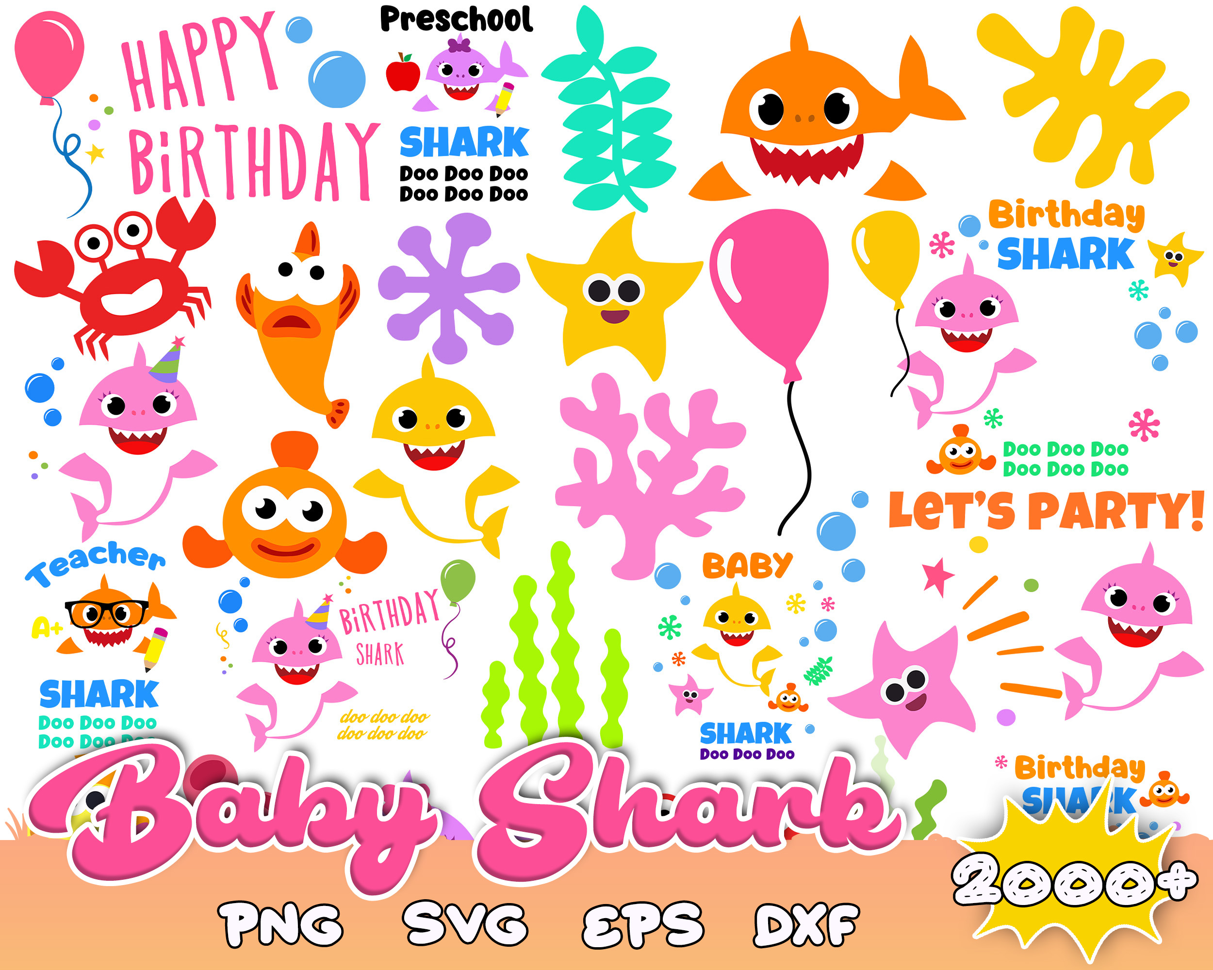Baby Shark SVG Bundle, Baby Shark Birthday, Baby Shark, Baby - Inspire ...