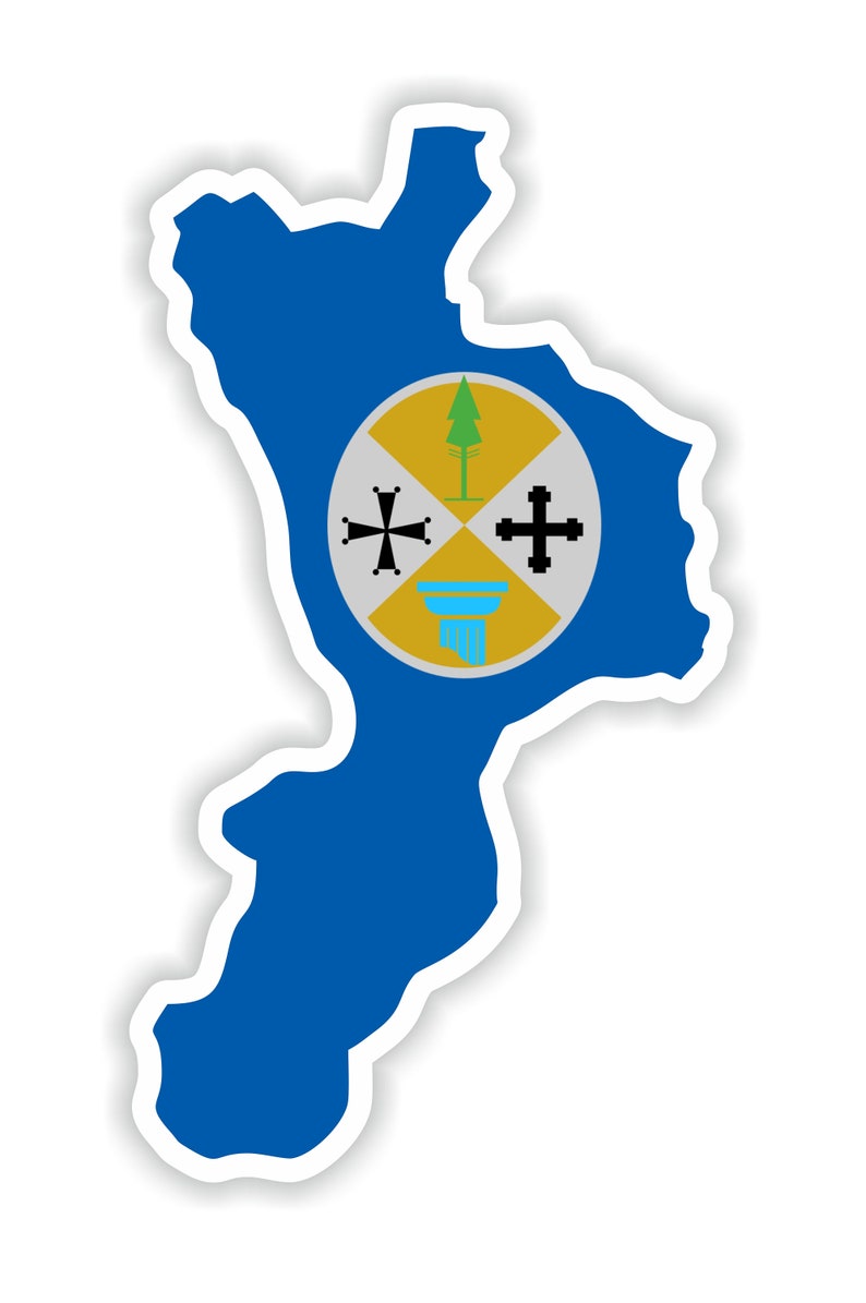 Calabria Italy map Sticker Flag for Laptop Book Fridge Guita - Inspire ...
