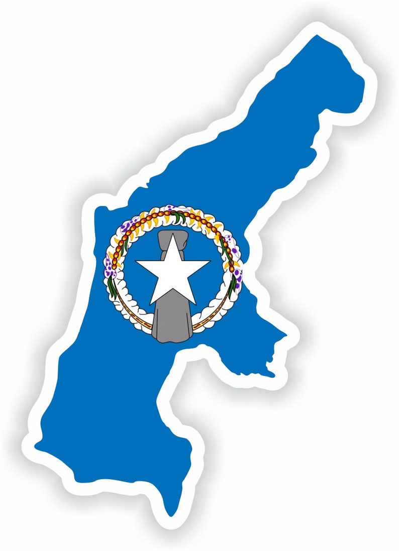 Saipan Map Flag Silhouette Sticker for Laptop Book Fridge Gu | Inspire ...