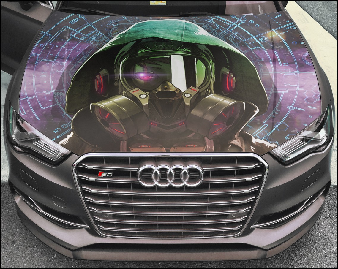 Vinyl Car Hood Wrap Full Color Graphics Decal Anime Original Inspire