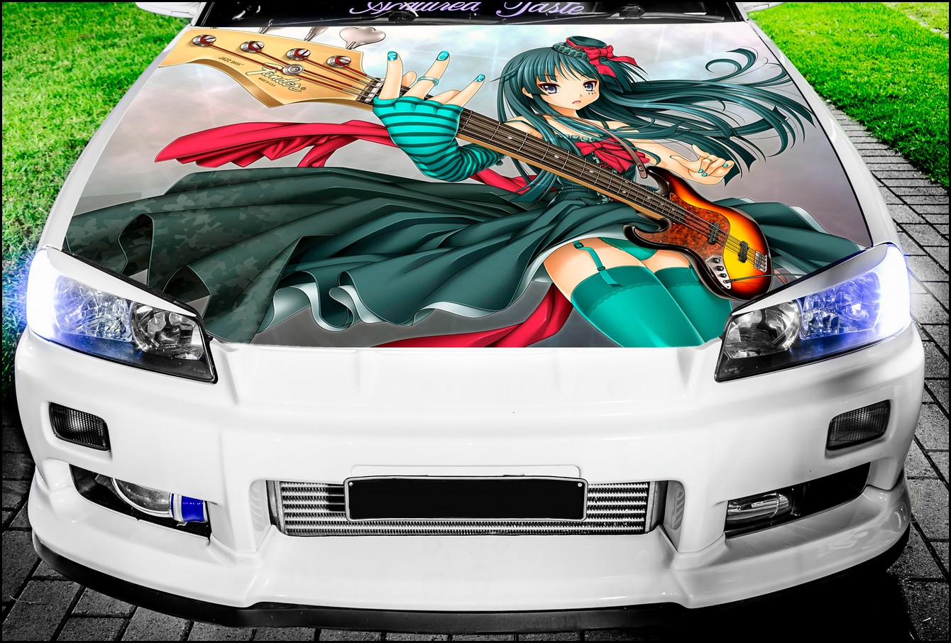 Vinyl Car Hood Wrap Full Color Graphics Decal Anime Guitar Inspire Uplift