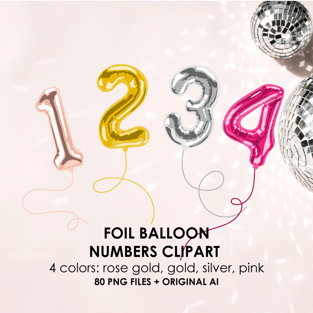 Foil Balloon Letters Numbers. Digital number balloon. Four c - Inspire ...