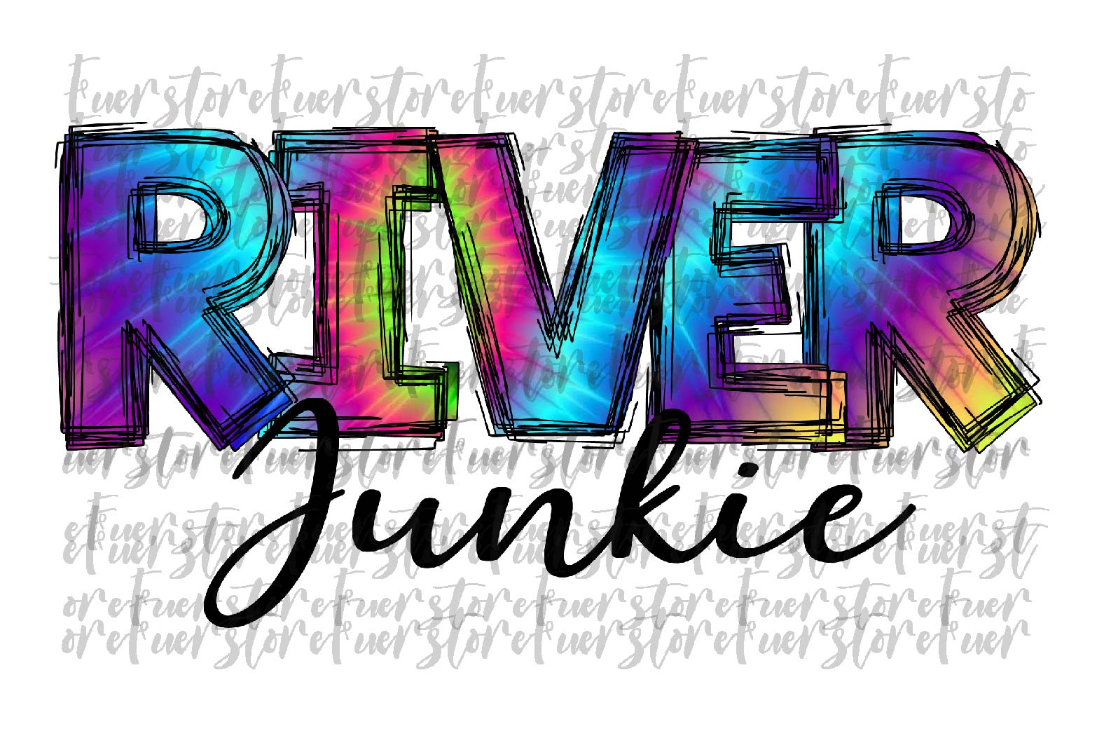 River Junkie PNG, Tie Dye River Junkie PNG | Inspire Uplift
