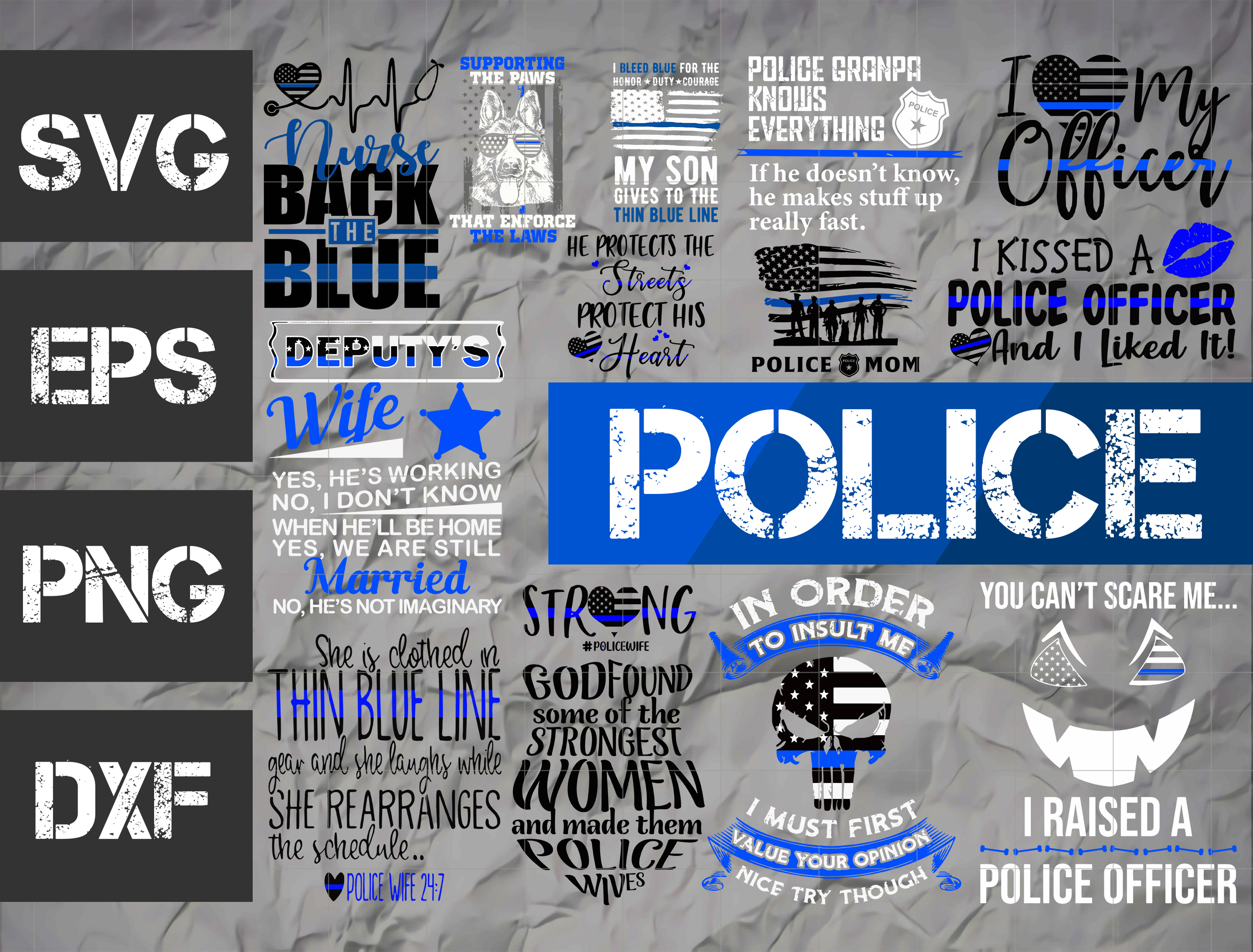 Police SVG bundle , back in blue svg dxf eps png , police f | Inspire ...