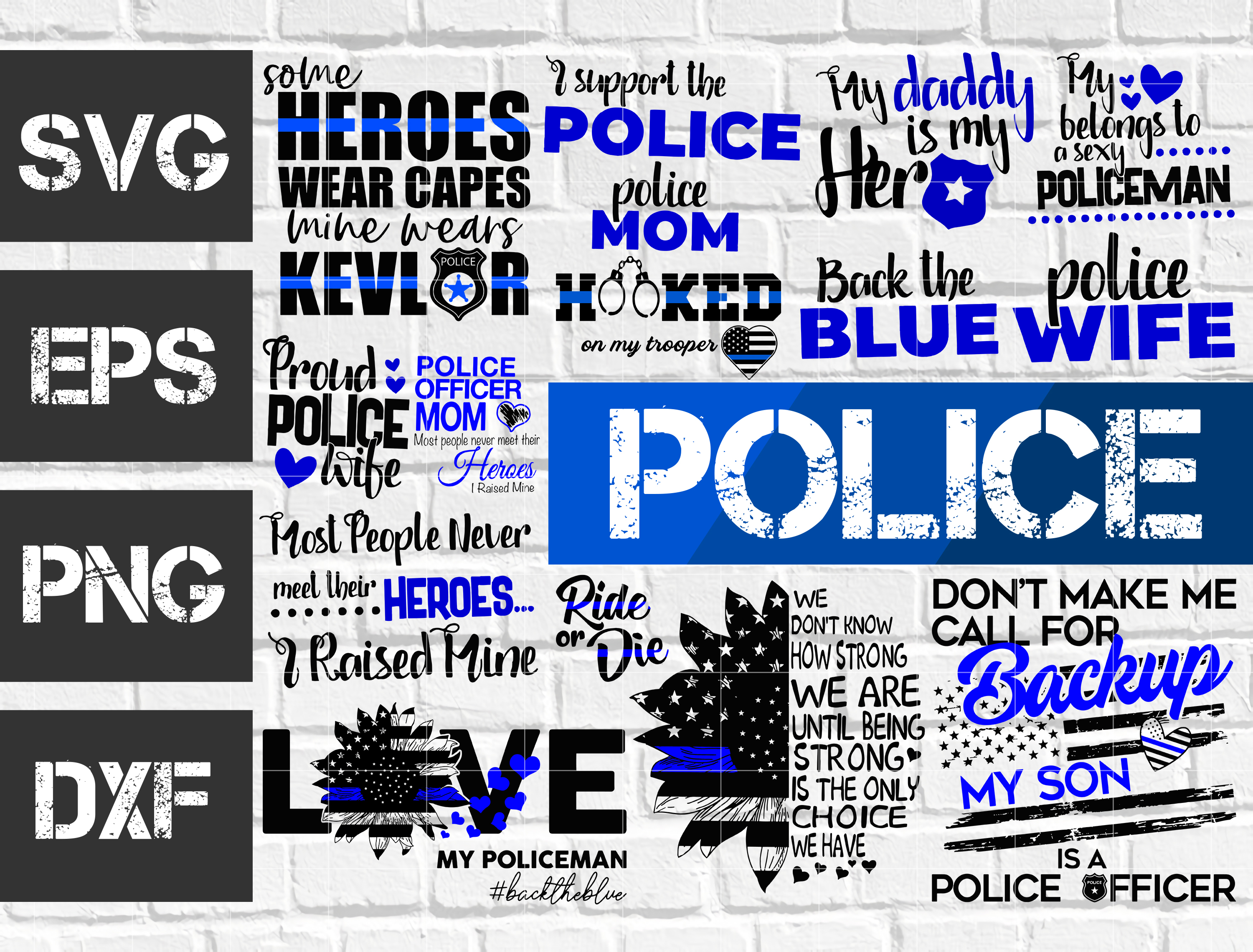 Police SVG bundle , back in blue svg dxf eps png , police f | Inspire ...