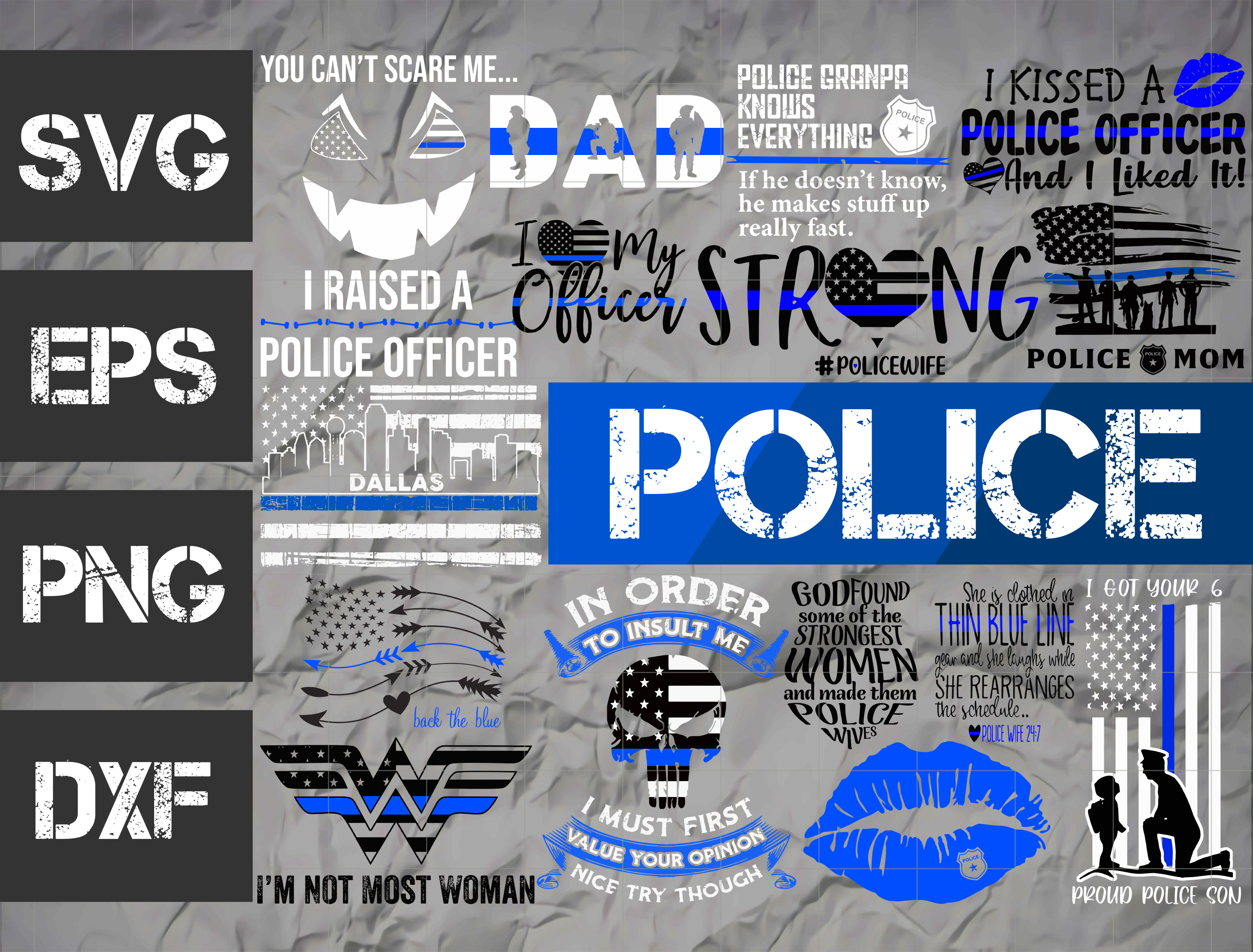 Police SVG bundle , back in blue svg dxf eps png , police f - Inspire ...
