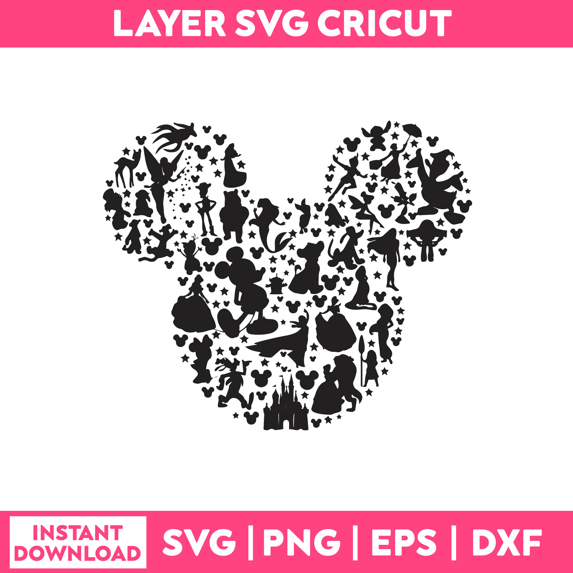 MicKey Mouse Face Svg, Disney Svg, Png Dxf Eps Digital File | Inspire ...