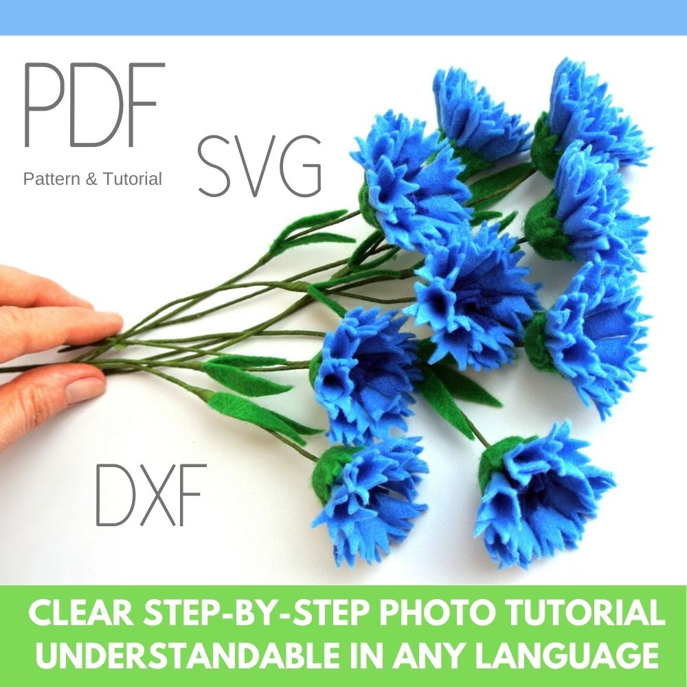 Felt Cornfower pattern PDF | Inspire Uplift