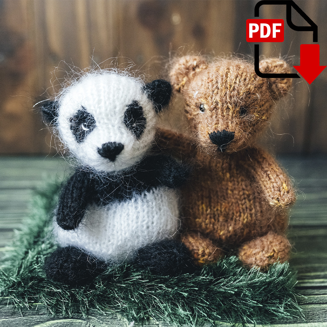 Mini Bear and Panda knitting pattern. Little knitted realist | Inspire ...