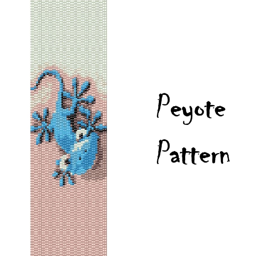Lizard peyote pattern, beading bracelet patterns, blue seed | Inspire ...