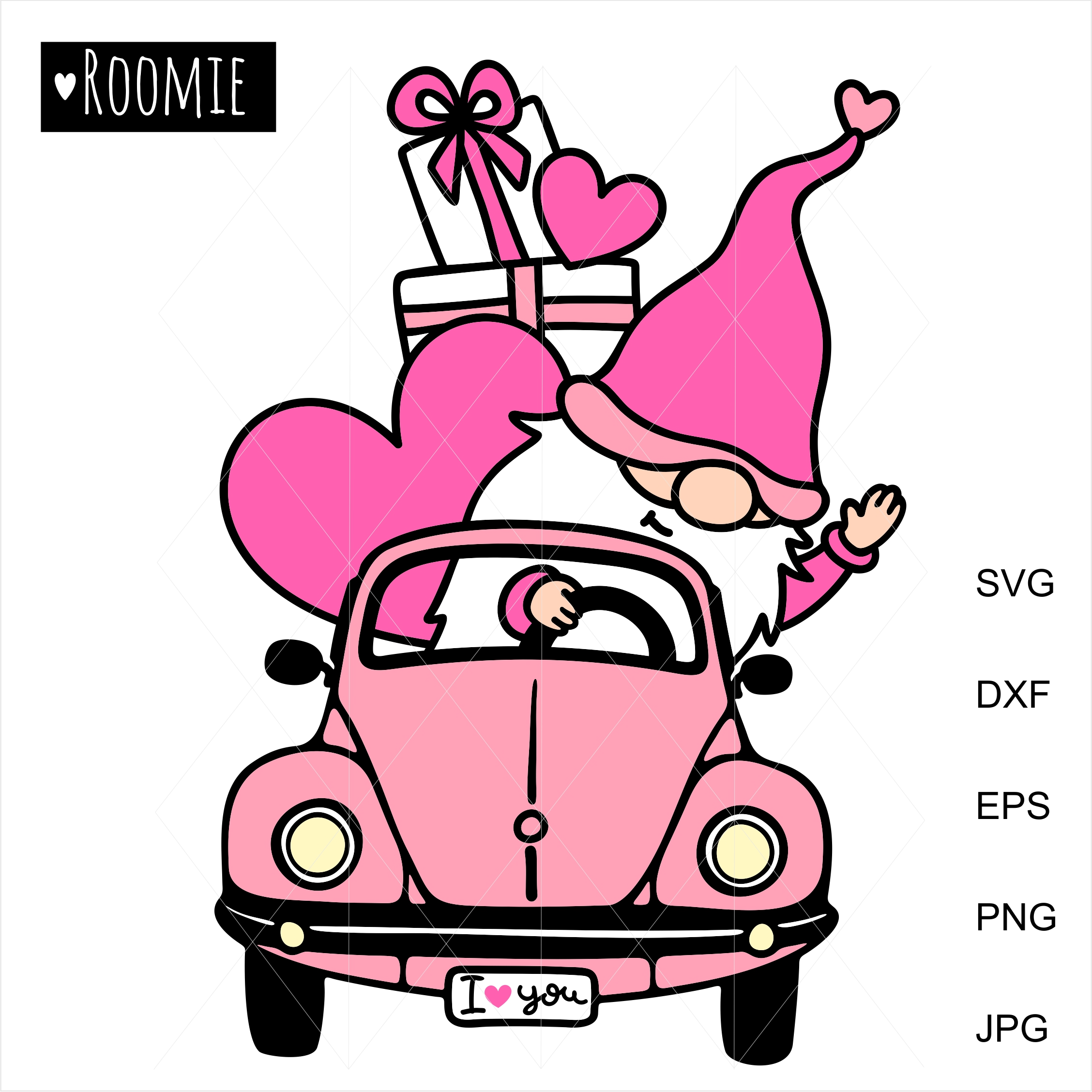 Valentines truck Svg Gnomes Clipart, Pink Heart truck svg, i | Inspire ...