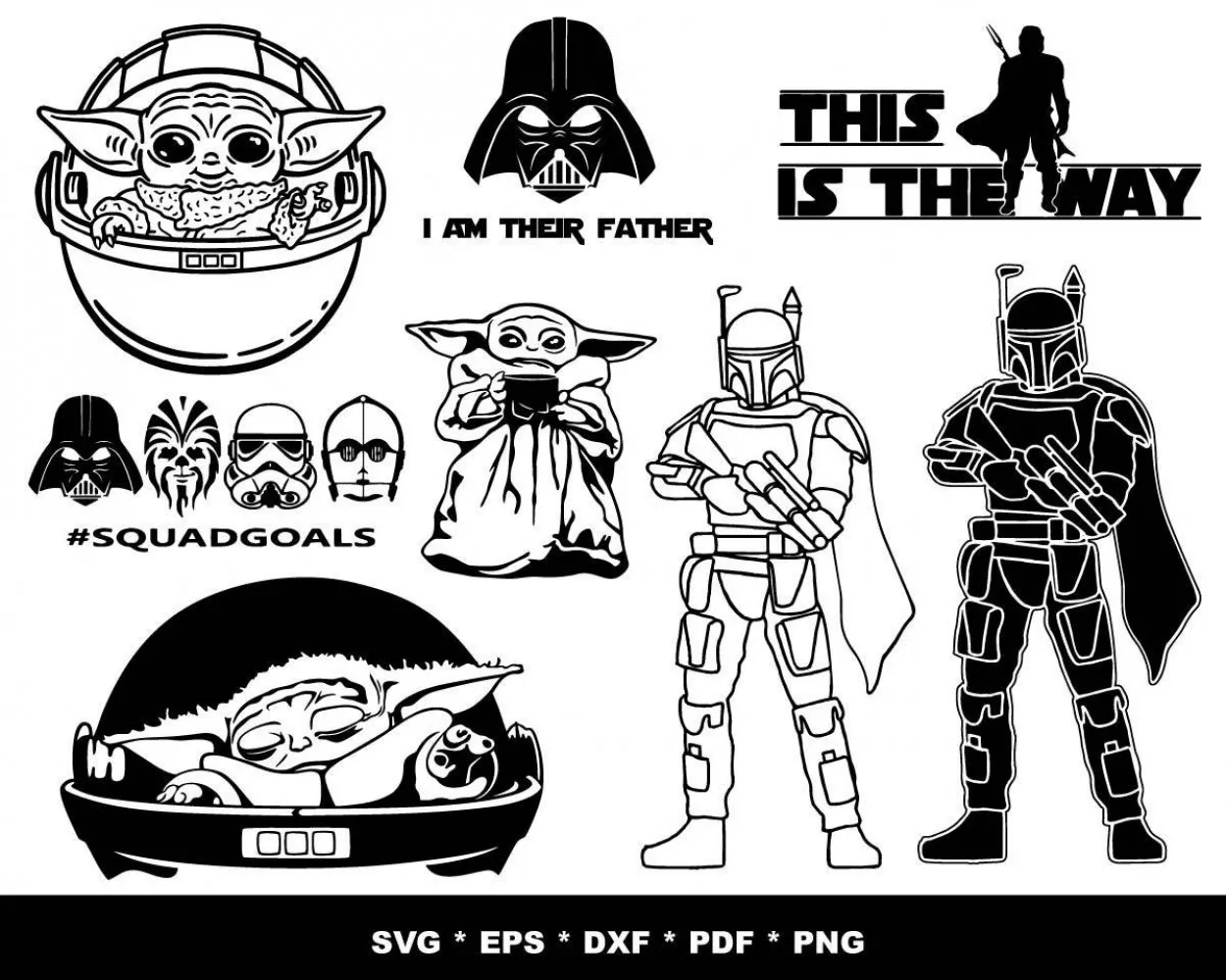 Mandalorian Star Wars SVG Cut Files for Cricut Layered Image | Inspire ...