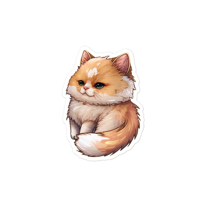 cute cat animal sticker, animal stickers, stickers for kids, - Inspire ...