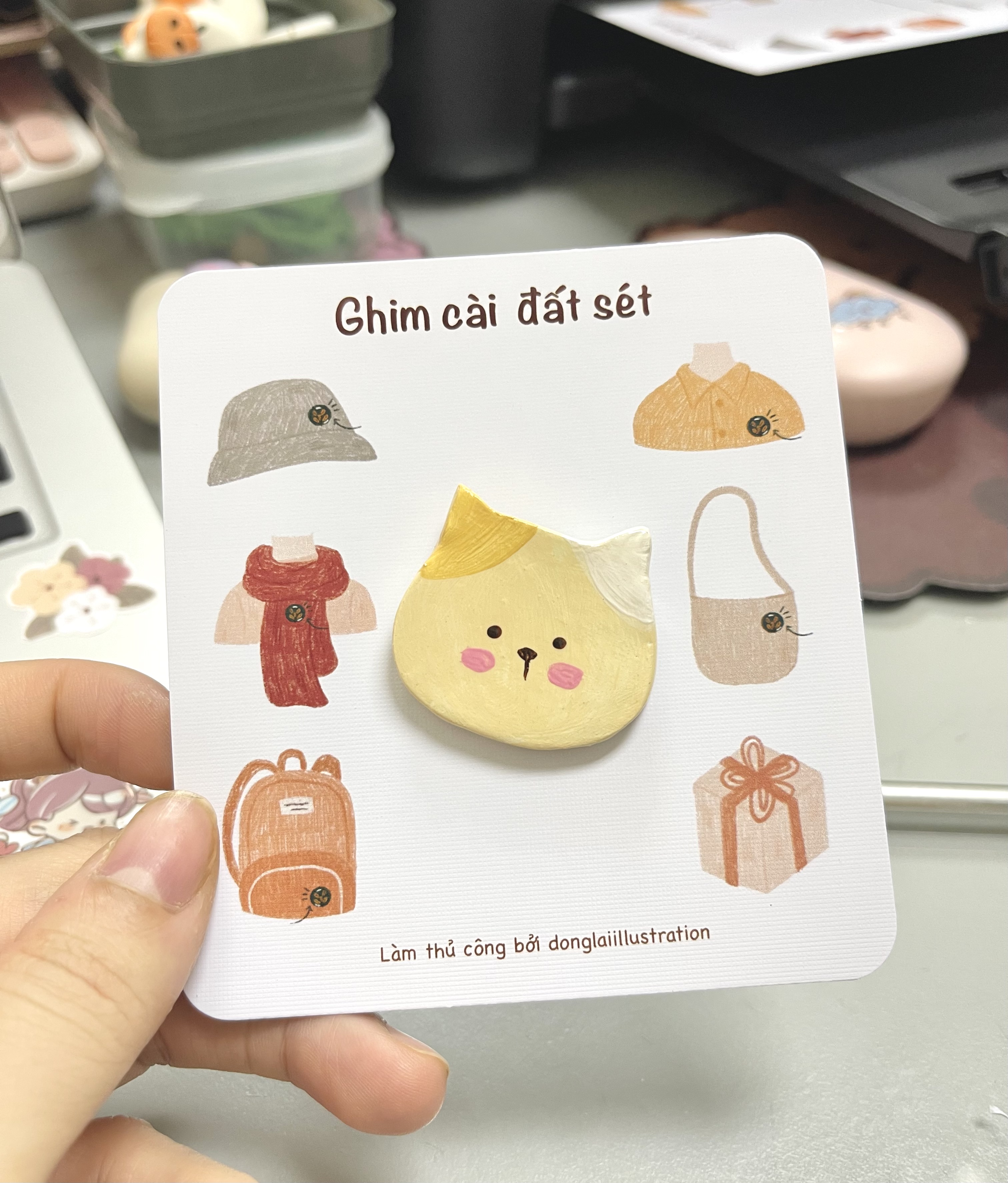 Handmade clay pins badges polymer animals cozy | Inspire Uplift