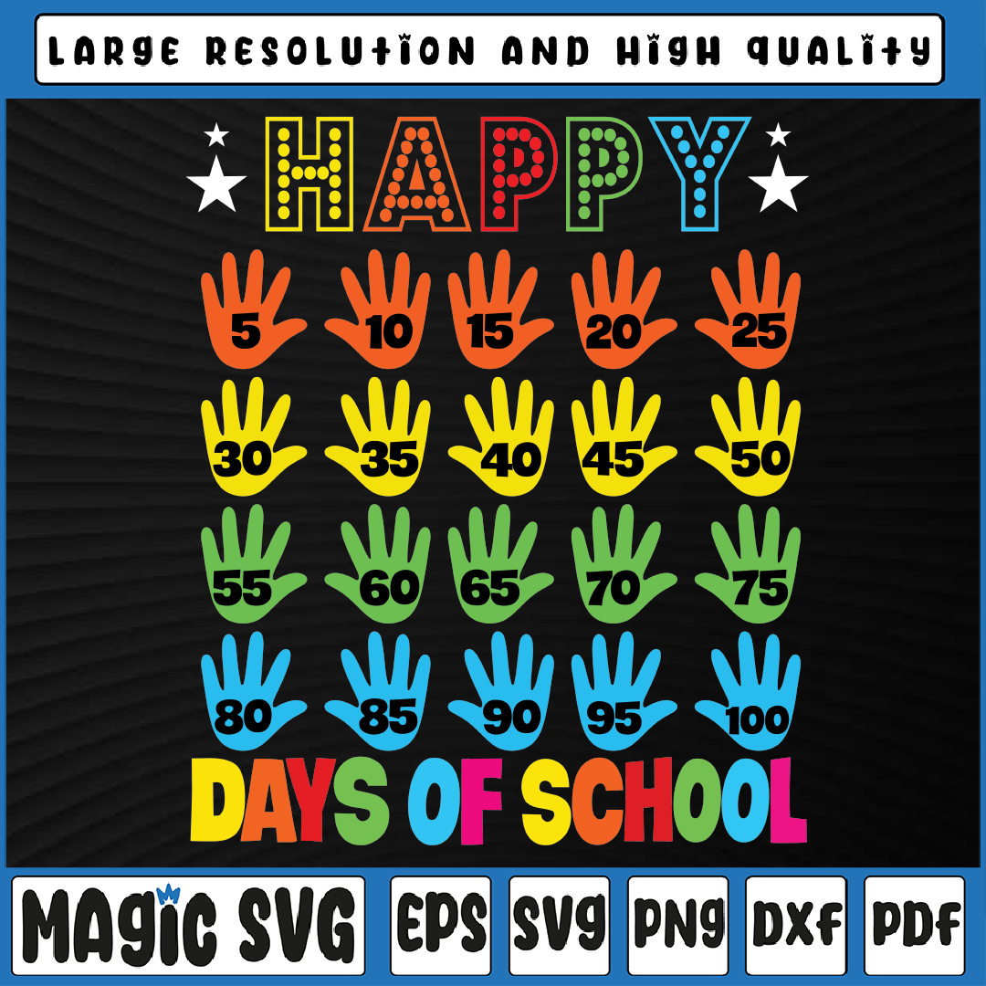 Happy 100th Day Of School Digital Cut File SVG, Teacher Desi | Inspire ...