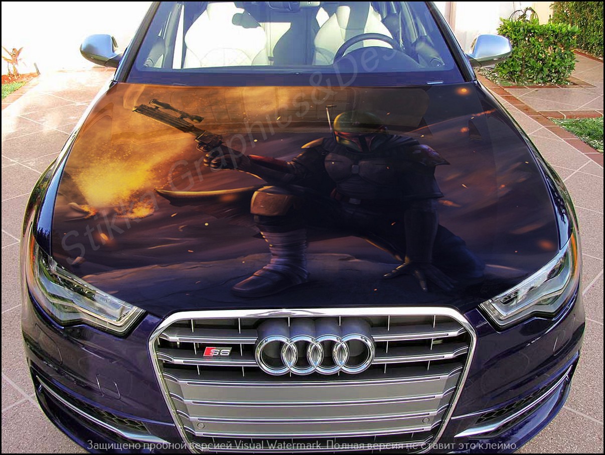 Vinyl Car Hood Wrap Full Color Graphics Decal Boba Fett Sti | Inspire ...