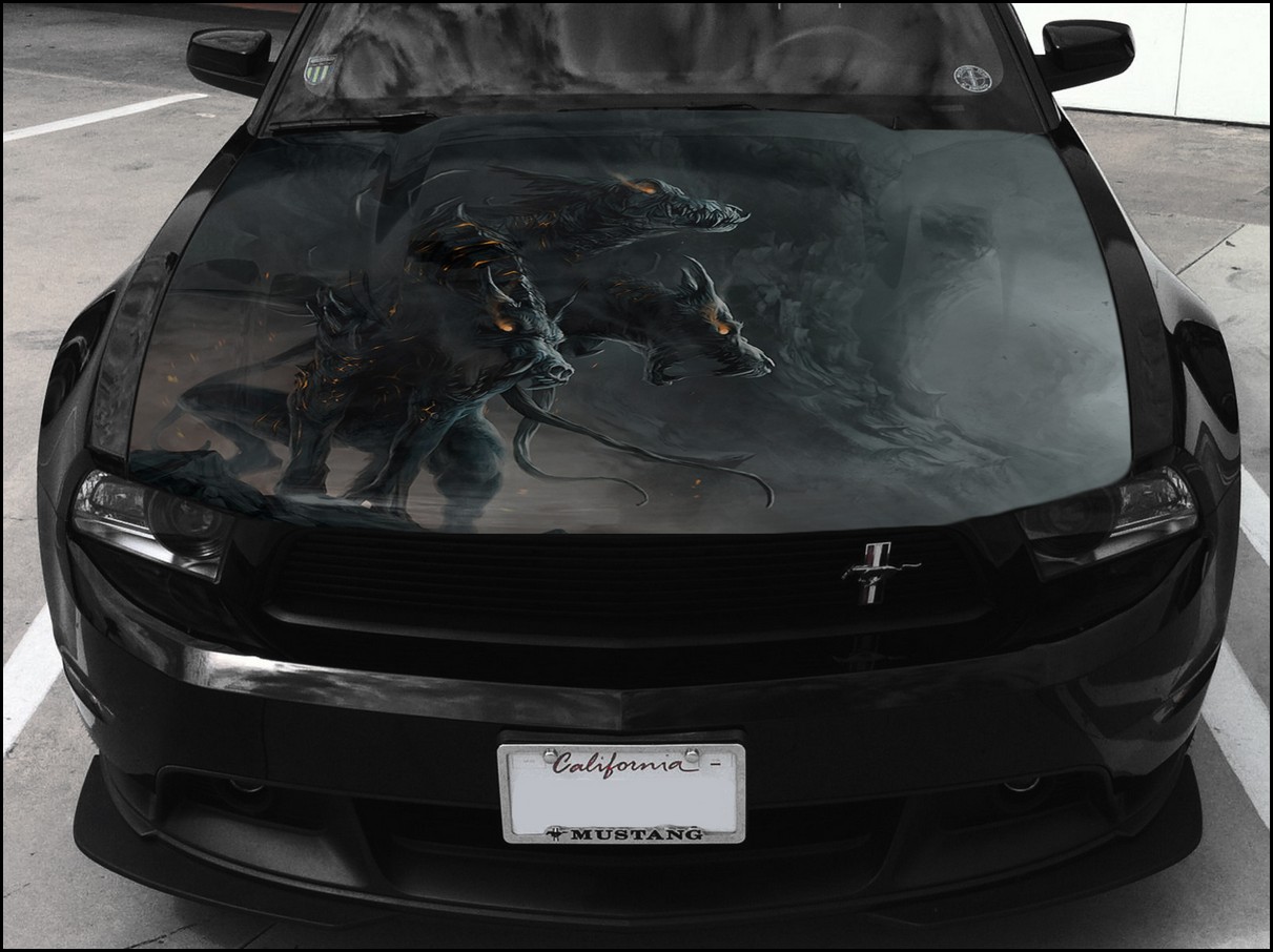 Vinyl Car Hood Wrap Full Color Graphics Decal Cerberus Stick | Inspire ...