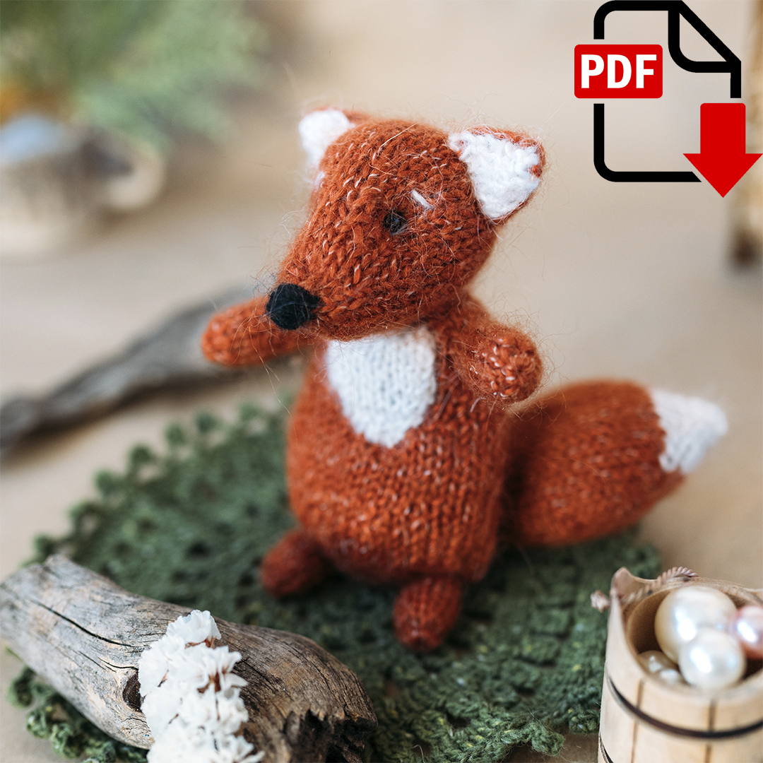 Mini Fox knitting pattern. Little knitted realistic fox and | Inspire ...