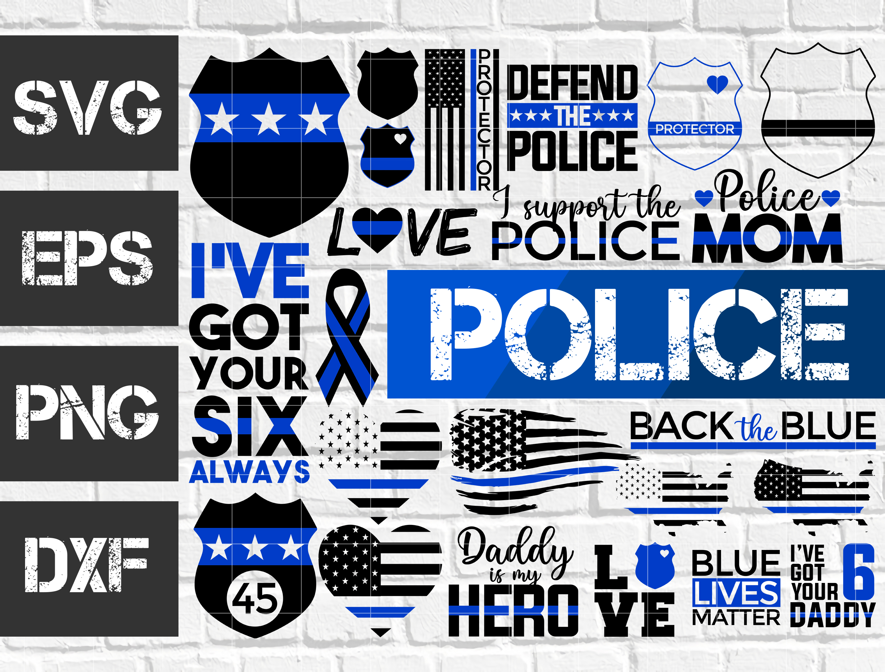 Police SVG bundle , back in blue svg dxf eps png , police f | Inspire ...