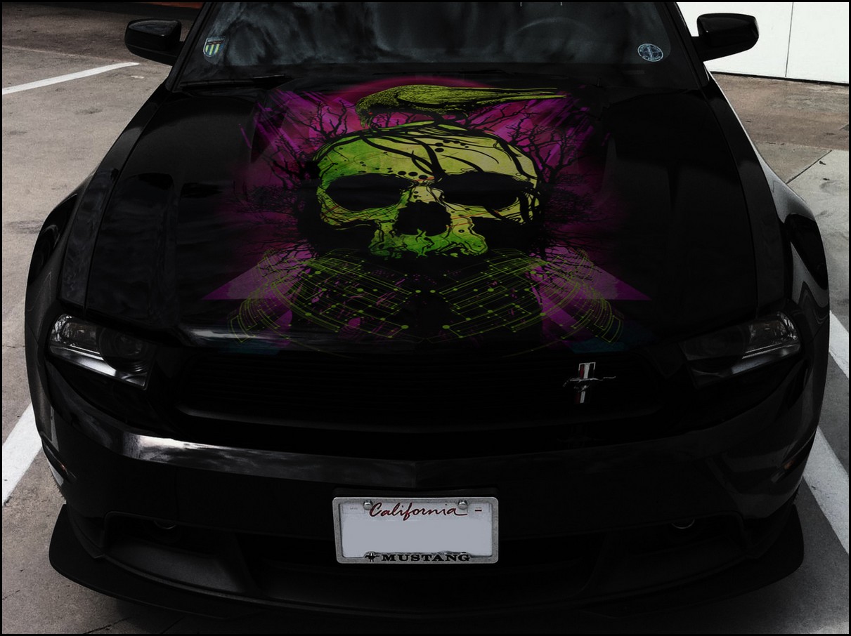 Vinyl Car Hood Wrap Full Color Graphics Decal Dark Skull Sti | Inspire ...