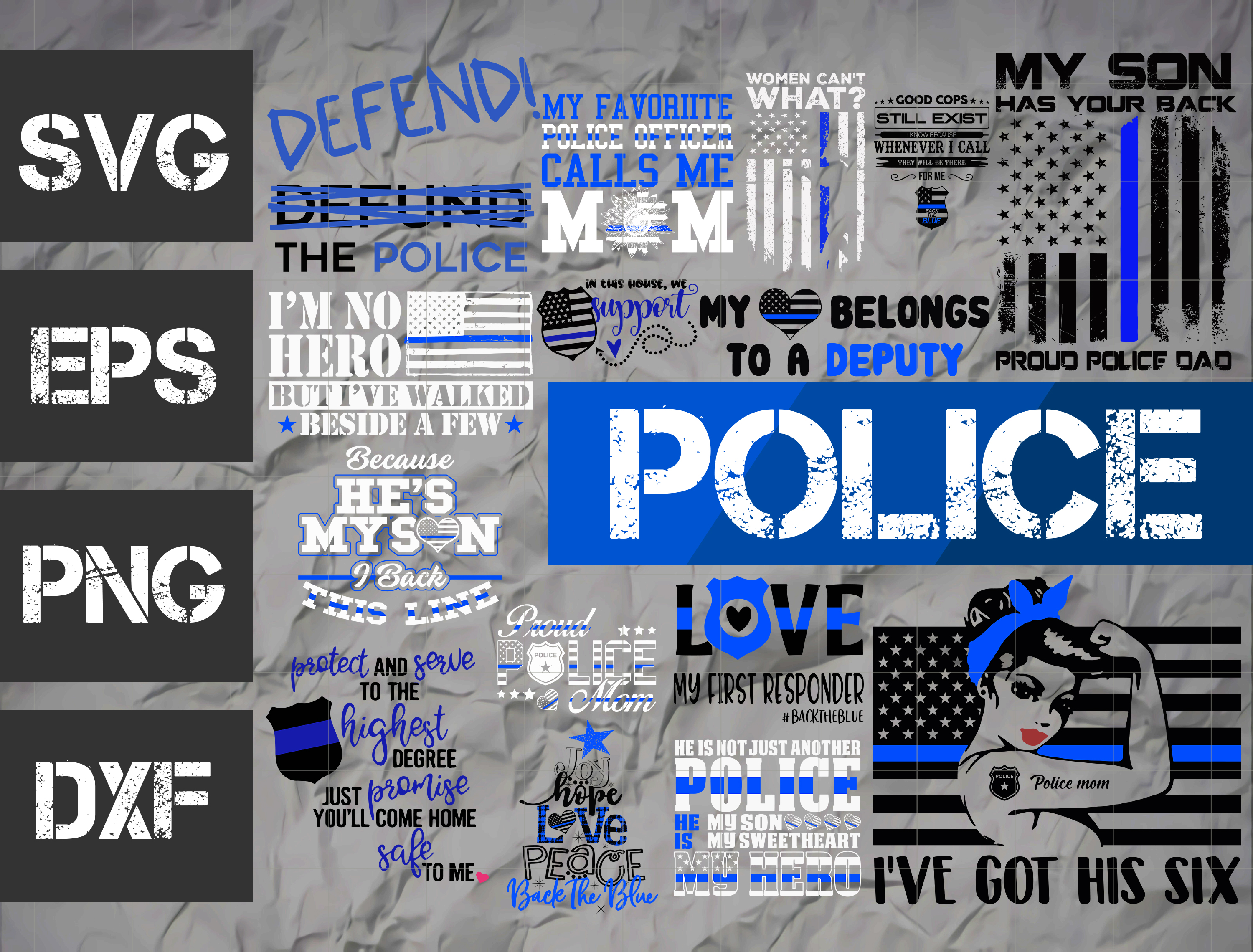 Police SVG bundle , back in blue svg dxf eps png , police f | Inspire ...