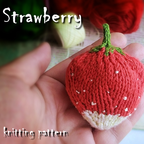 Strawberry knitting pattern, red berry pattern, berry diy | Inspire Uplift