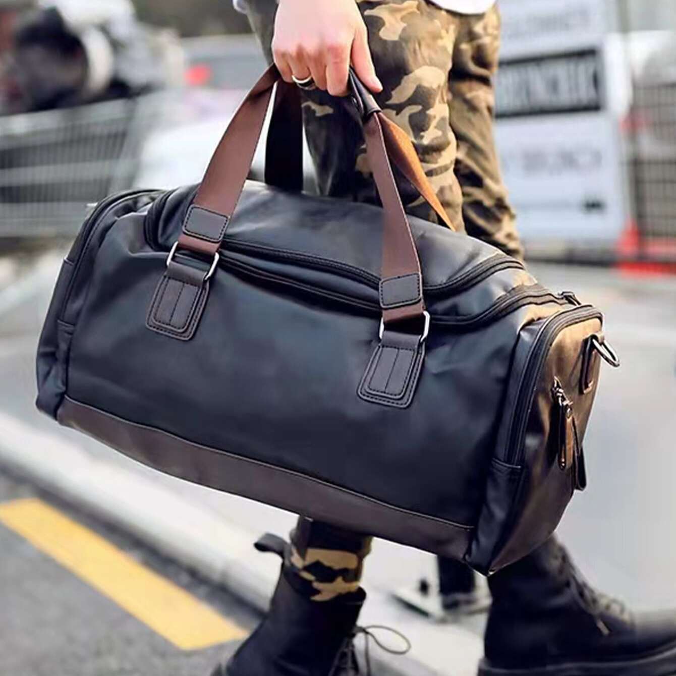 Men Two Tone Duffel Bag | Inspire Uplift