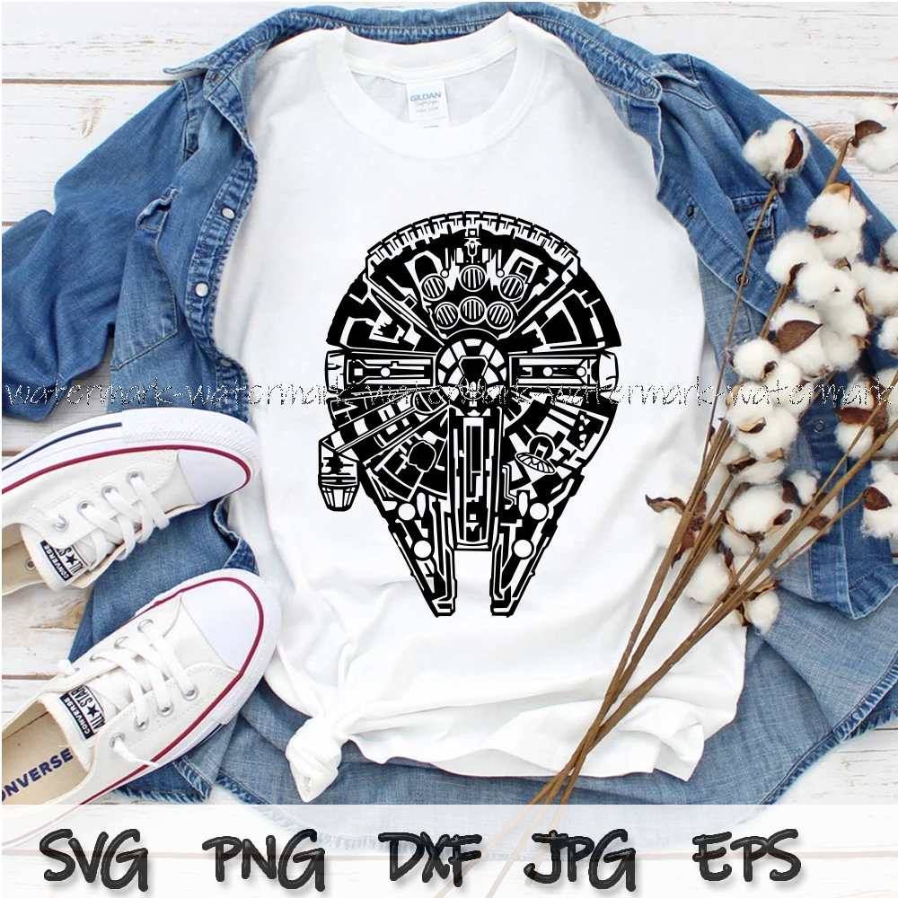 Millennium Falcon SVG, Digital Download, Stencils, Templates | Inspire ...