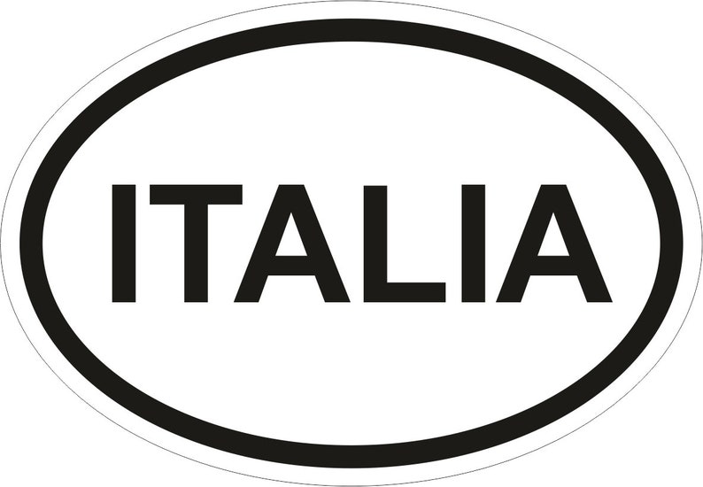 ITALIA Country Code Oval Sticker for Bumper Laptop Book Frid | Inspire ...