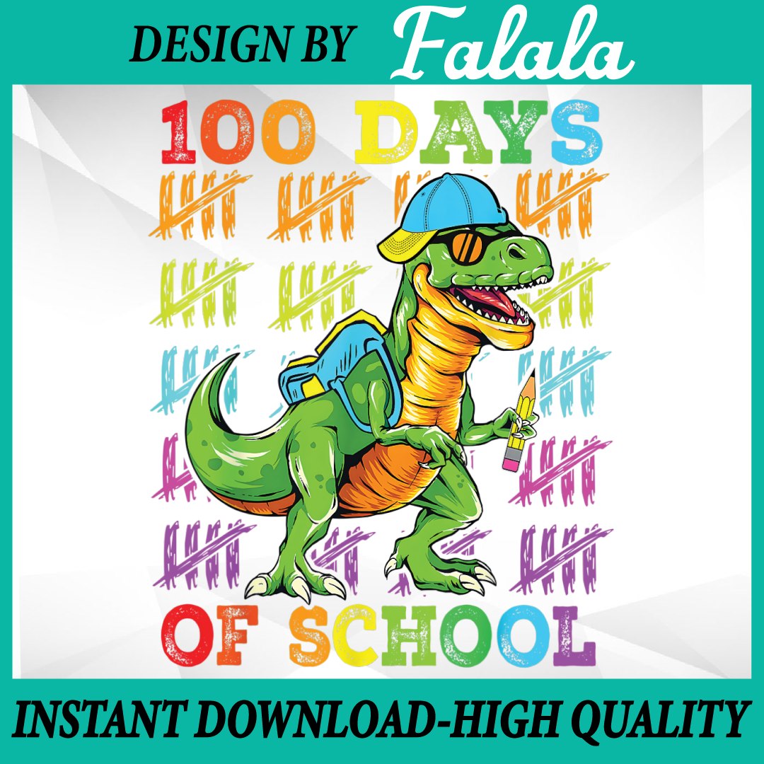 100th Day Of School Dinosaur 100 Days Smarter T Rex Png, Din | Inspire ...