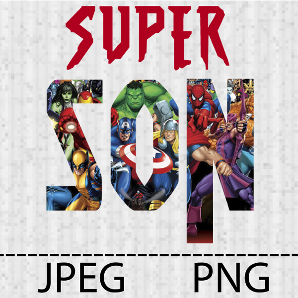 Superhero Super Son Png, Jpeg Stencil Vinyl Decal Tshirt Tra | Inspire ...